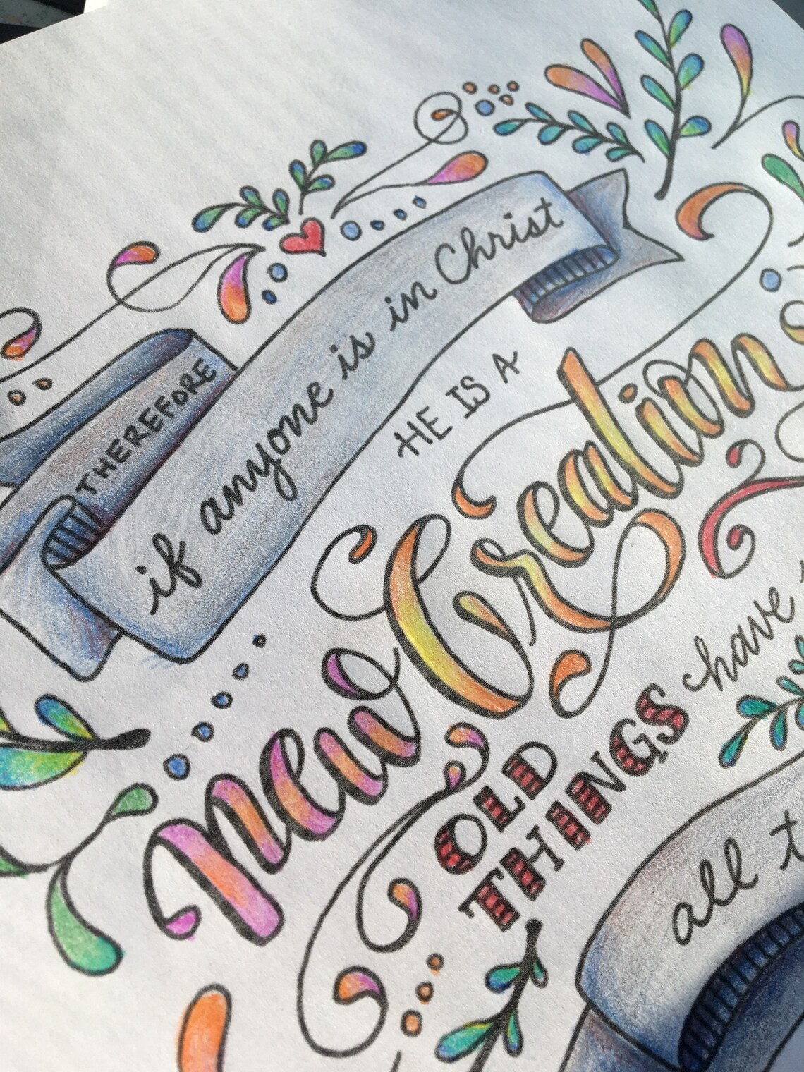 Coloring Page Bible Verse 2 Corinthians 5:17 *DOWNLOAD* - Etsy