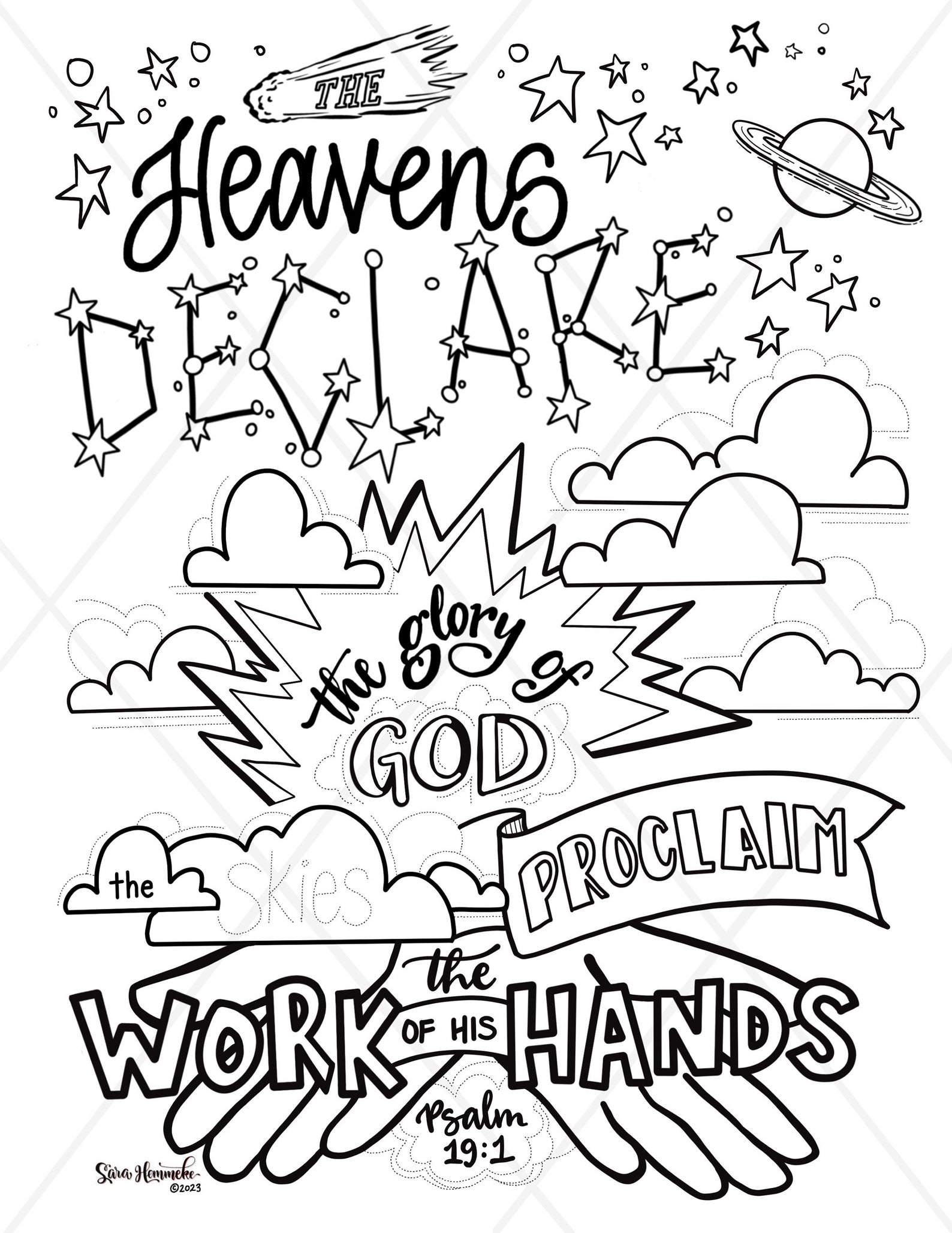 Psalm 19 Bible Verse Coloring Page DOWNLOAD - Etsy