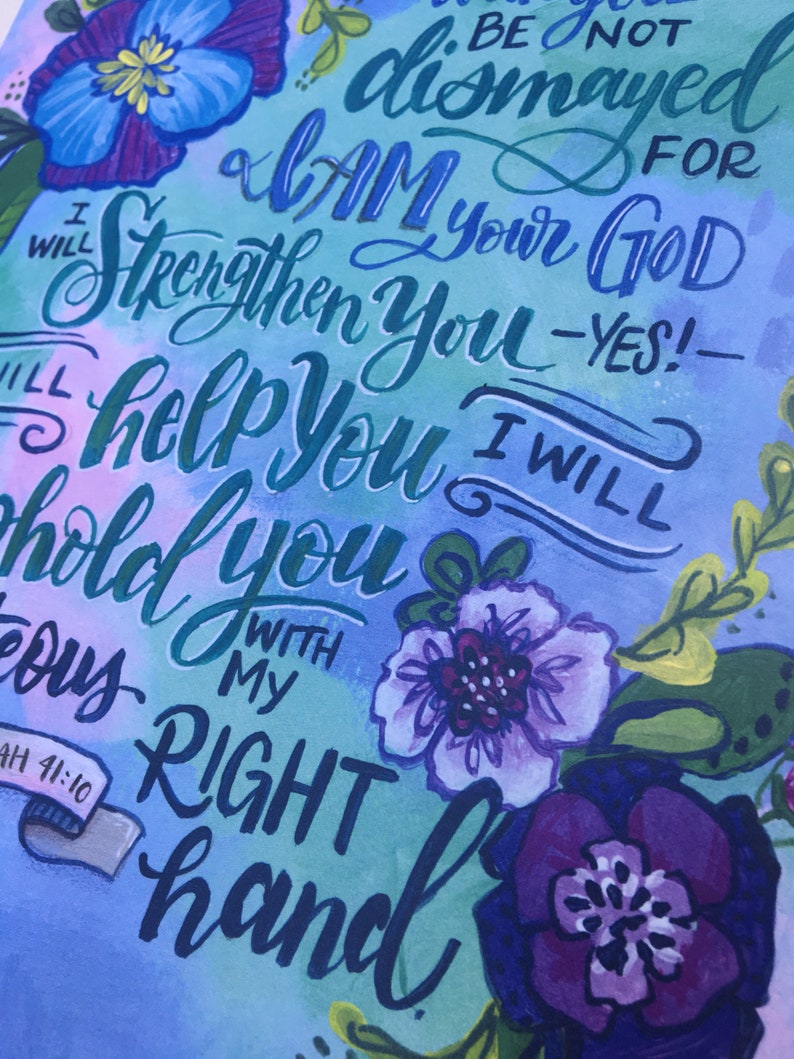 Fear Not Art Print 8x10 Isaiah 41:10 Bible Verse - Etsy