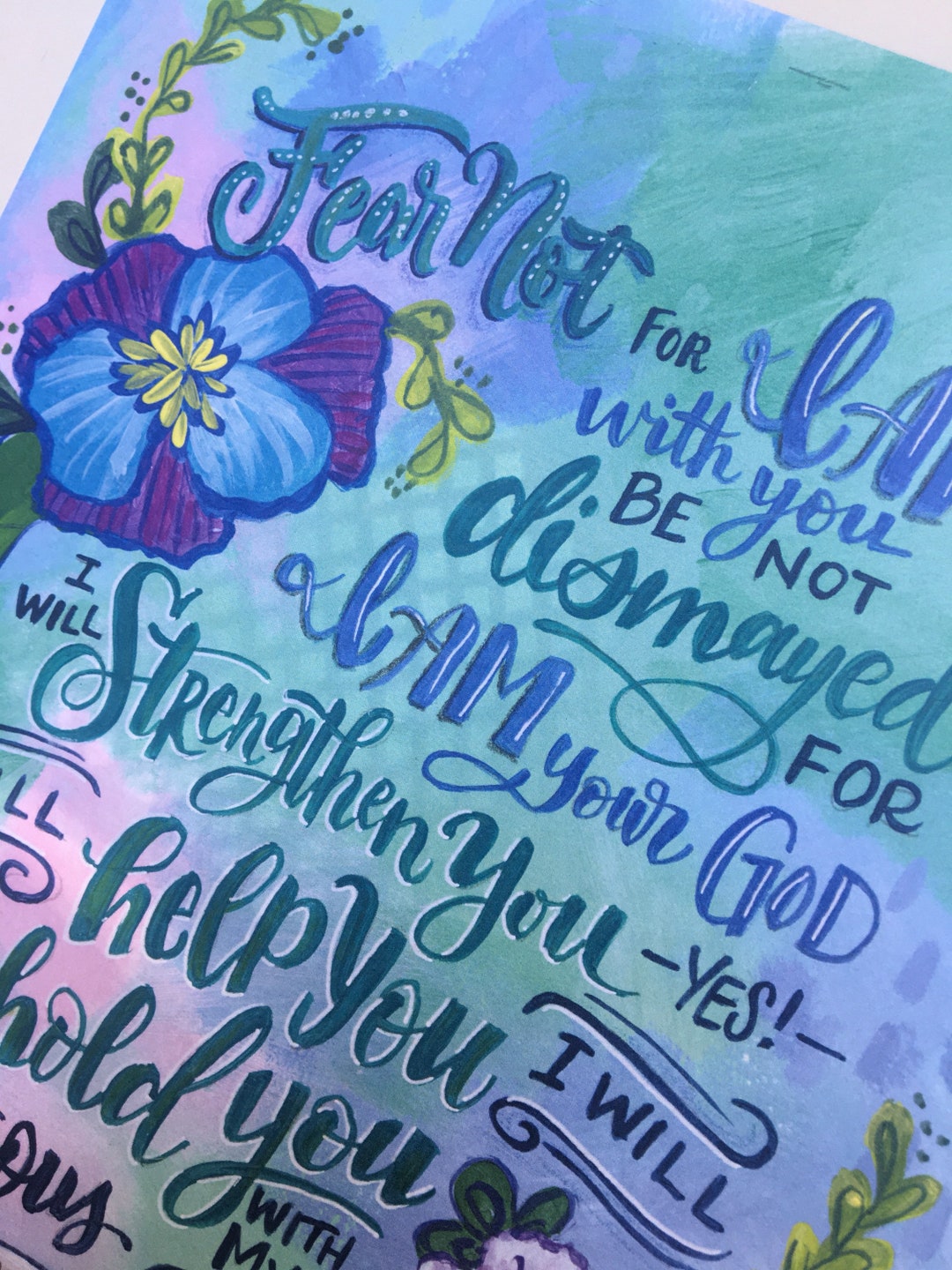 Fear Not Art Print 8x10 Isaiah 41:10 Bible Verse - Etsy