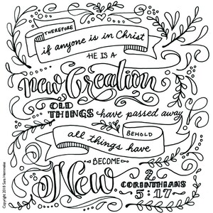 Coloring Page Bible Verse 2 Corinthians 5:17 *DOWNLOAD* - Etsy