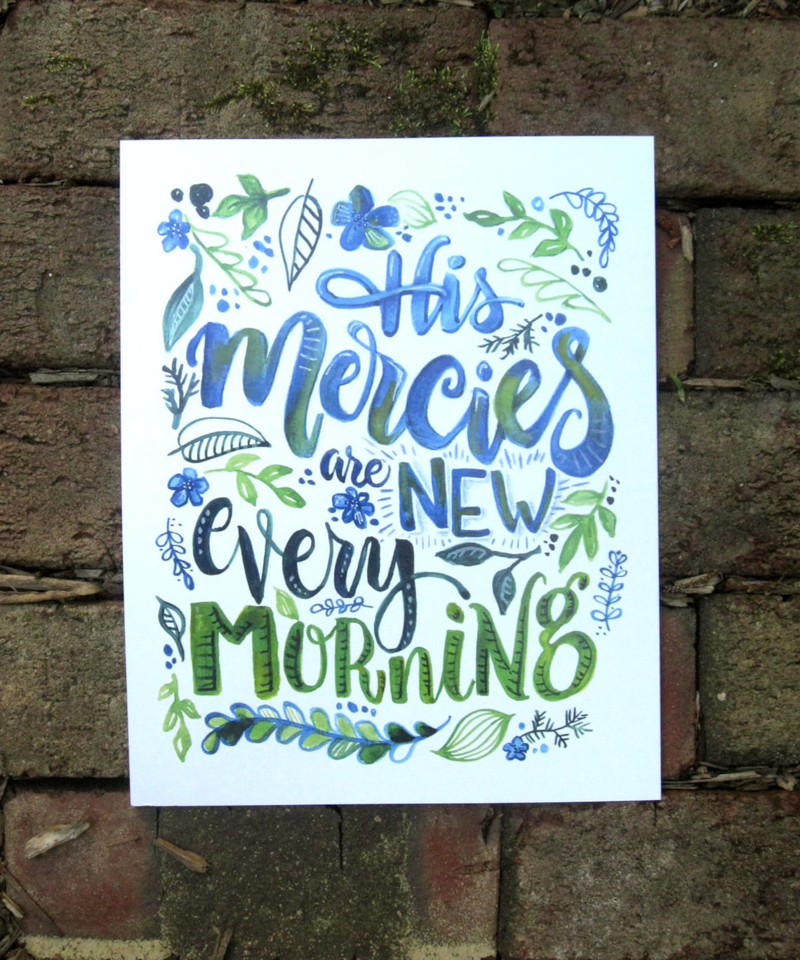 His Mercies Are New Every Morning - Watercolor Lettered Art Print - Etsy