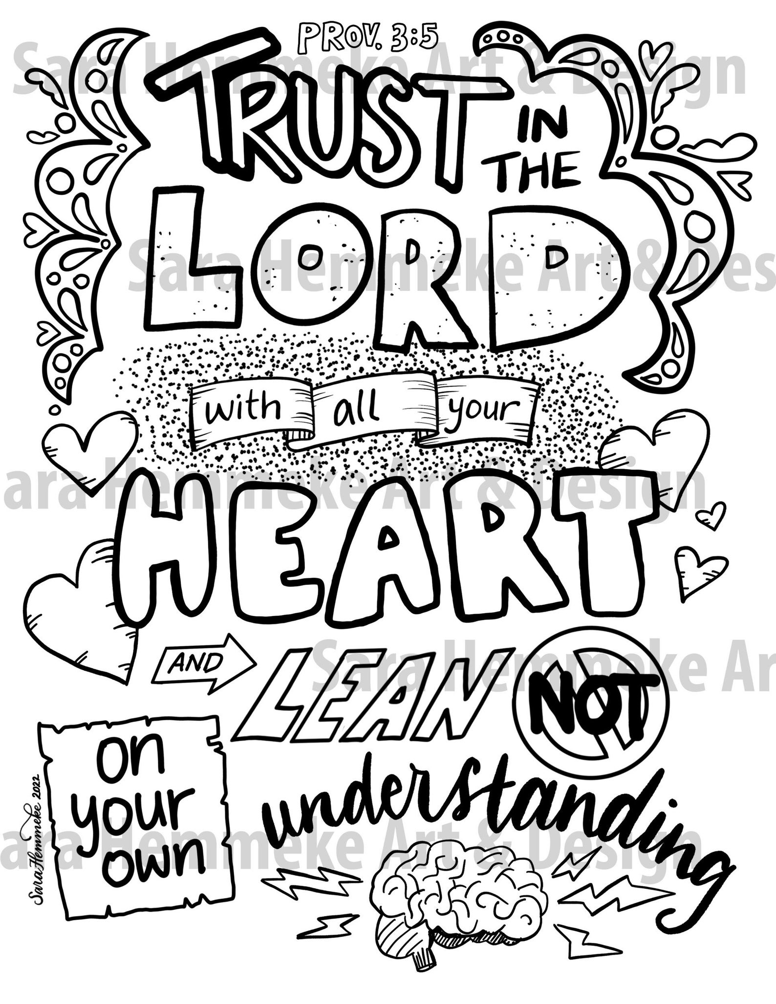 Trust in the Lord - Proverbs 3:5 Bible Memory Verse Coloring Page ...