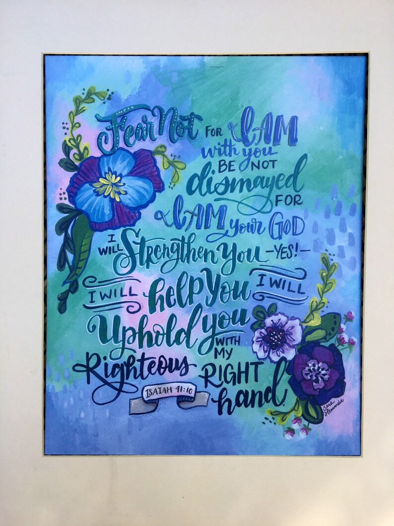 Fear Not Art Print 8x10 Isaiah 41:10 Bible Verse - Etsy