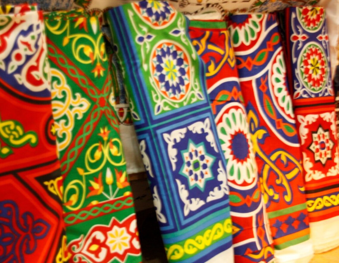 4 Meters/13 Feet Colorful Traditional Egyptian Textile Polyester/cotton ...