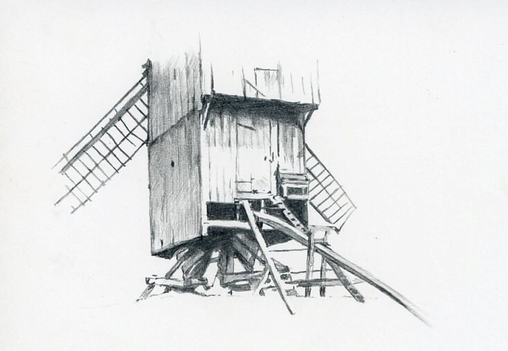 Windflower' Original Drawings 'windmill' Frame - Etsy