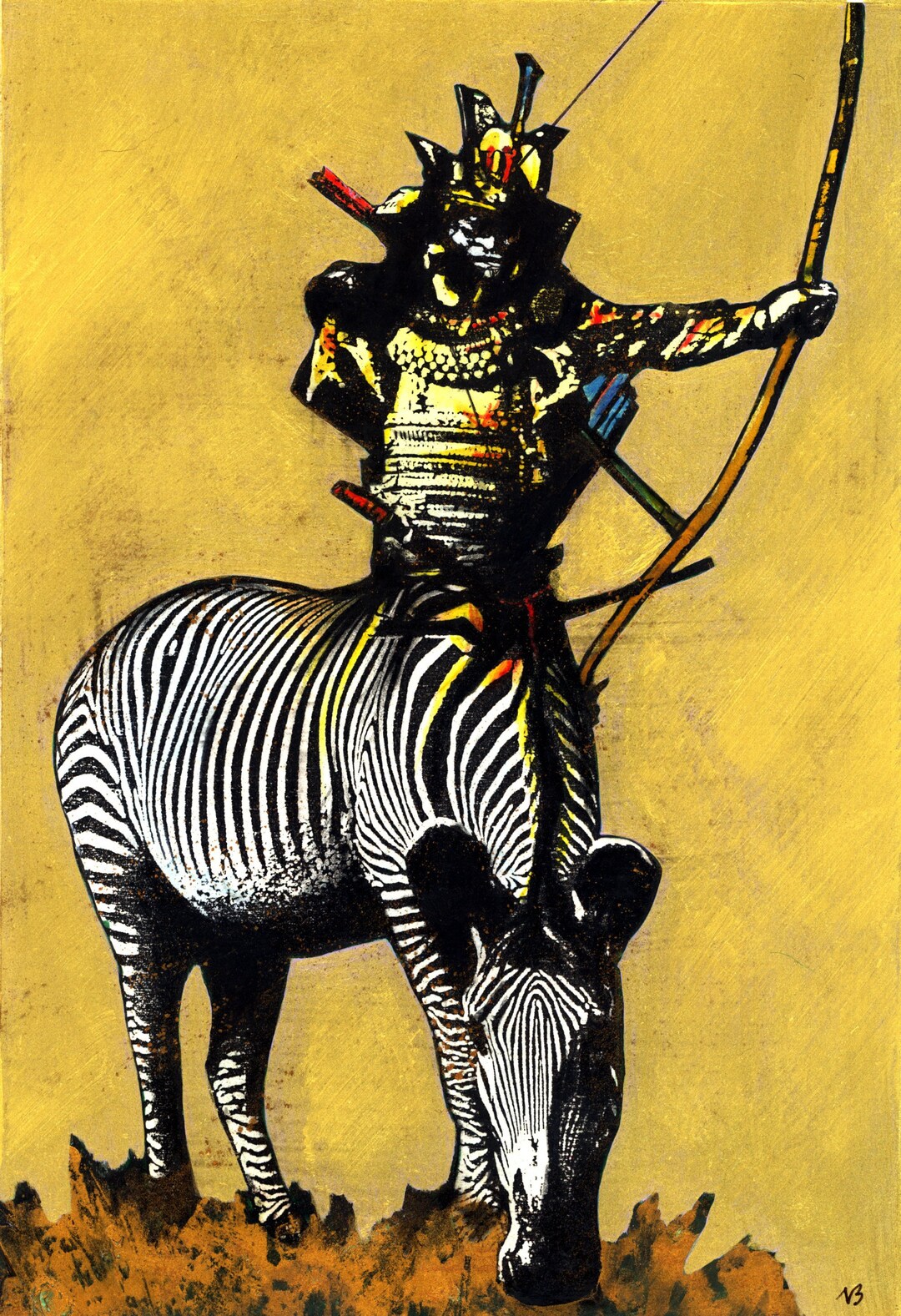 Zebra Warrior, 10x7, Original Art From Sabines Notebook, Acrylics, Inks ...