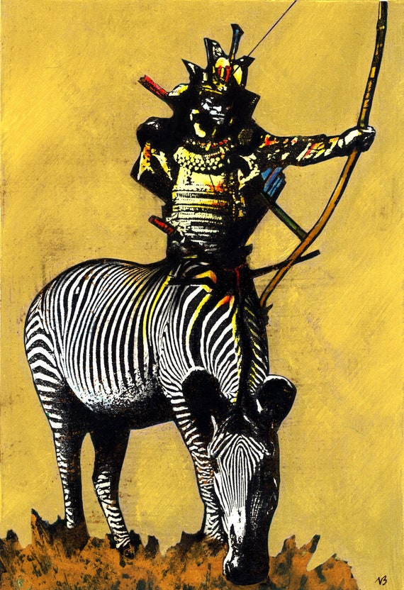 Zebra Warrior 10x7 Original Art From Sabines - Etsy