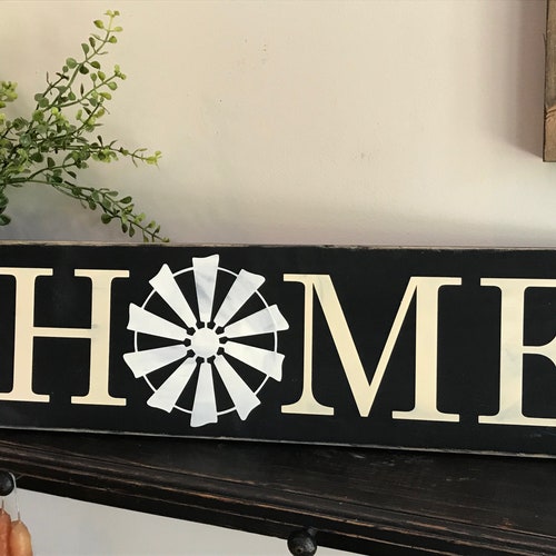 Windmill Home Sign Farmhouse Home Signs Windmill Wall Decor | Etsy