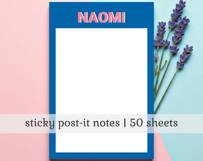 Personalized Name or Monogram Post-it® Sticky Note Pads | Personalized ...