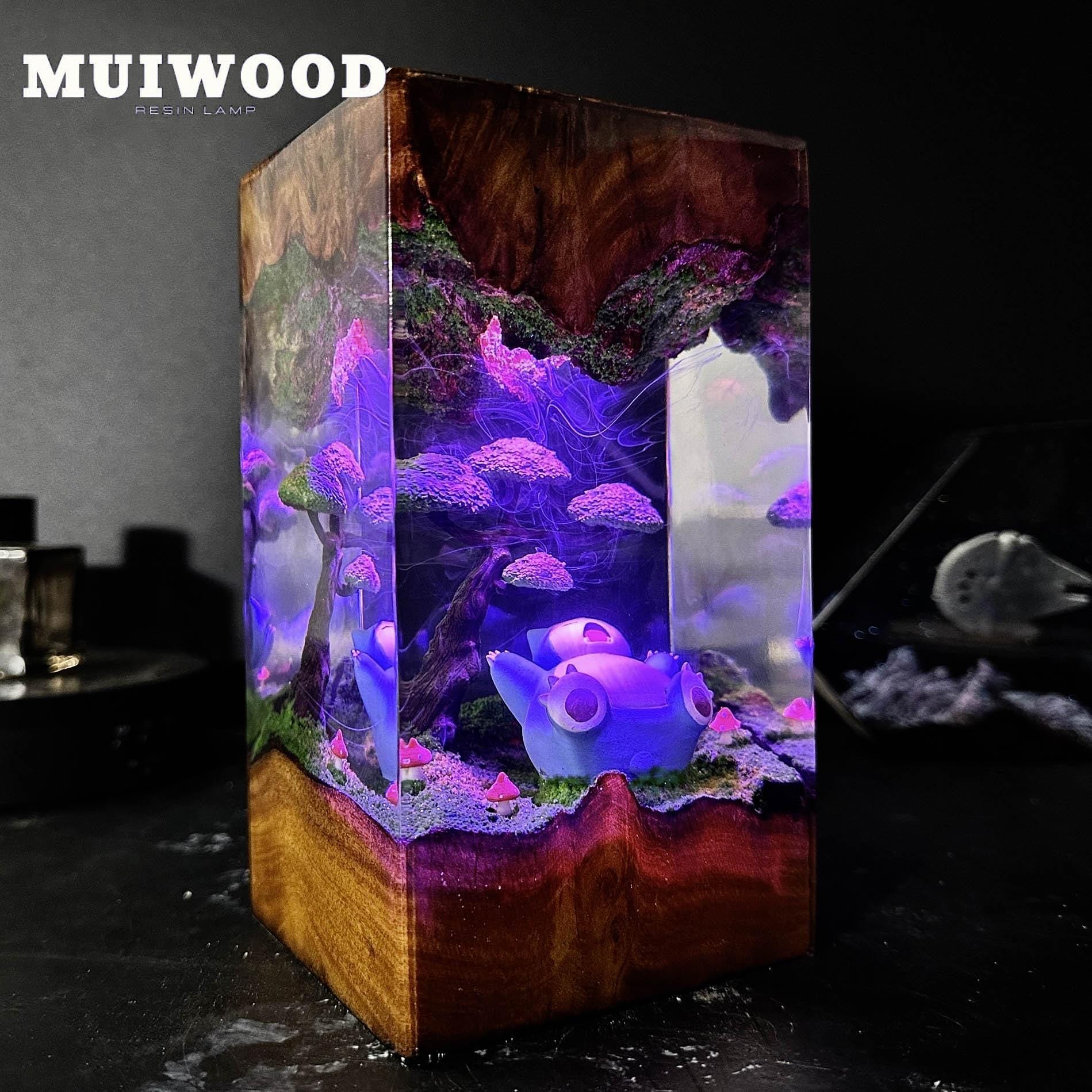 Custom SNOR.LAX Wood Lamp, Custom Po.ke.mon, Art Diorama, Epoxy Night ...