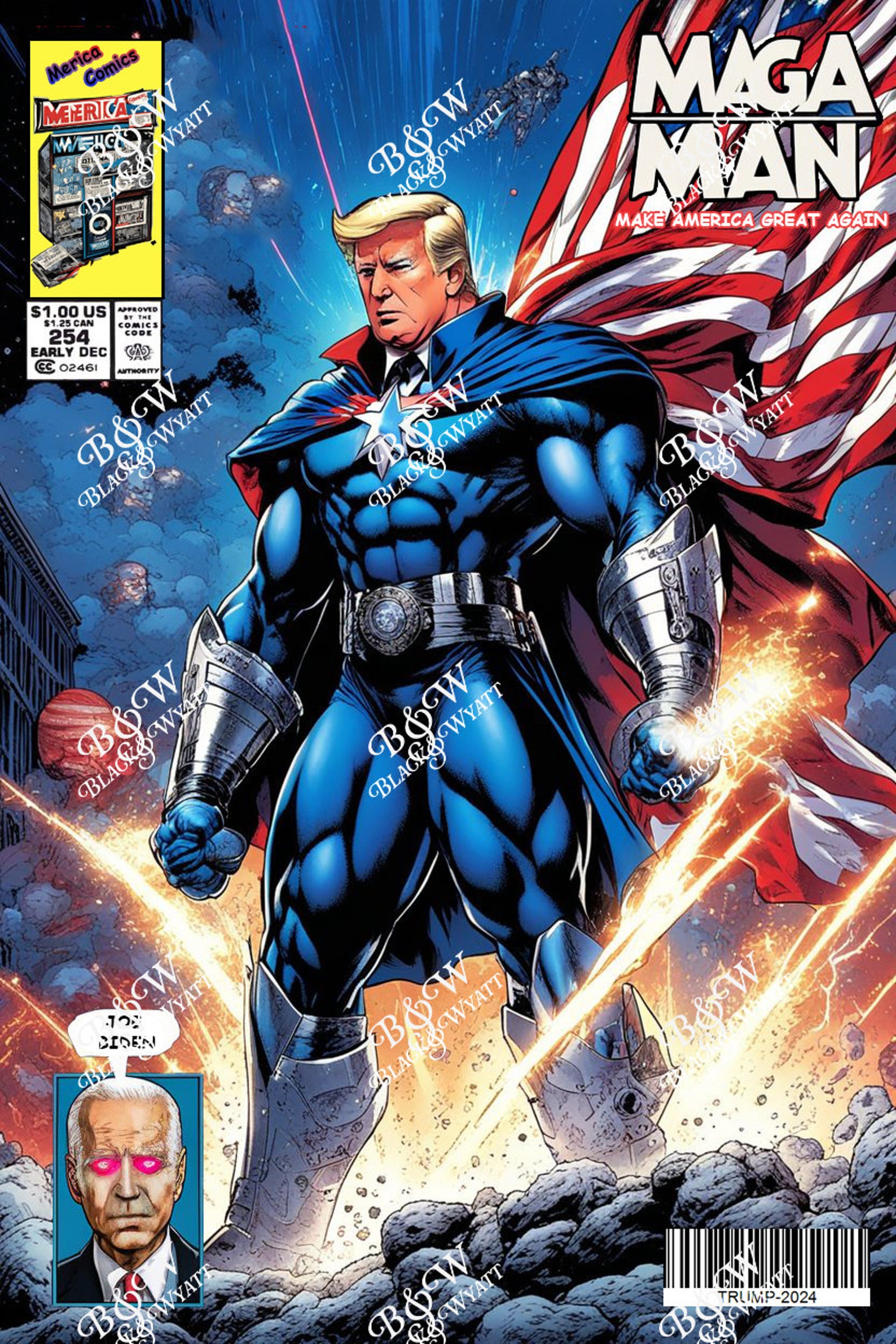 Maga-man Trump Comic Book Cover - City - Digital Poster Digital ...