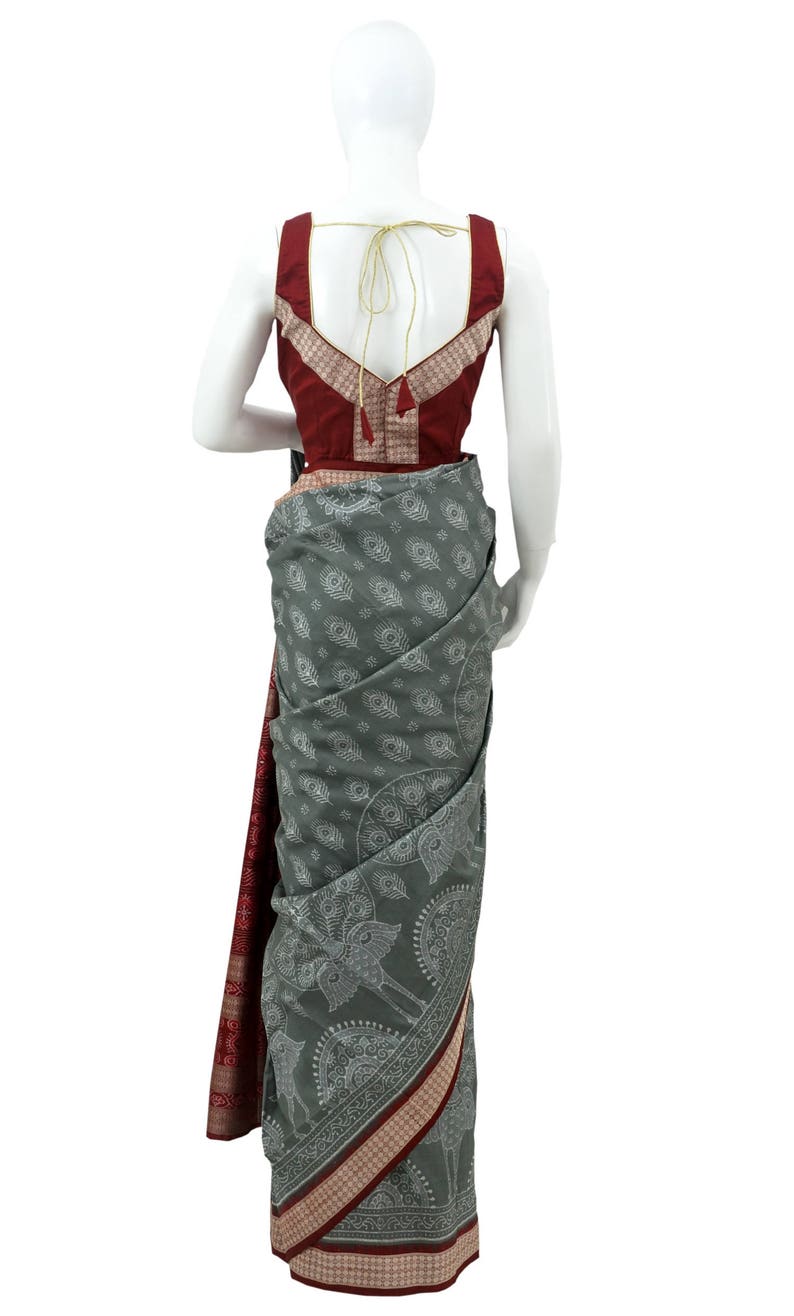 Hand Woven Pure Silk Orissa Ikkat Saree in Grey Color With - Etsy