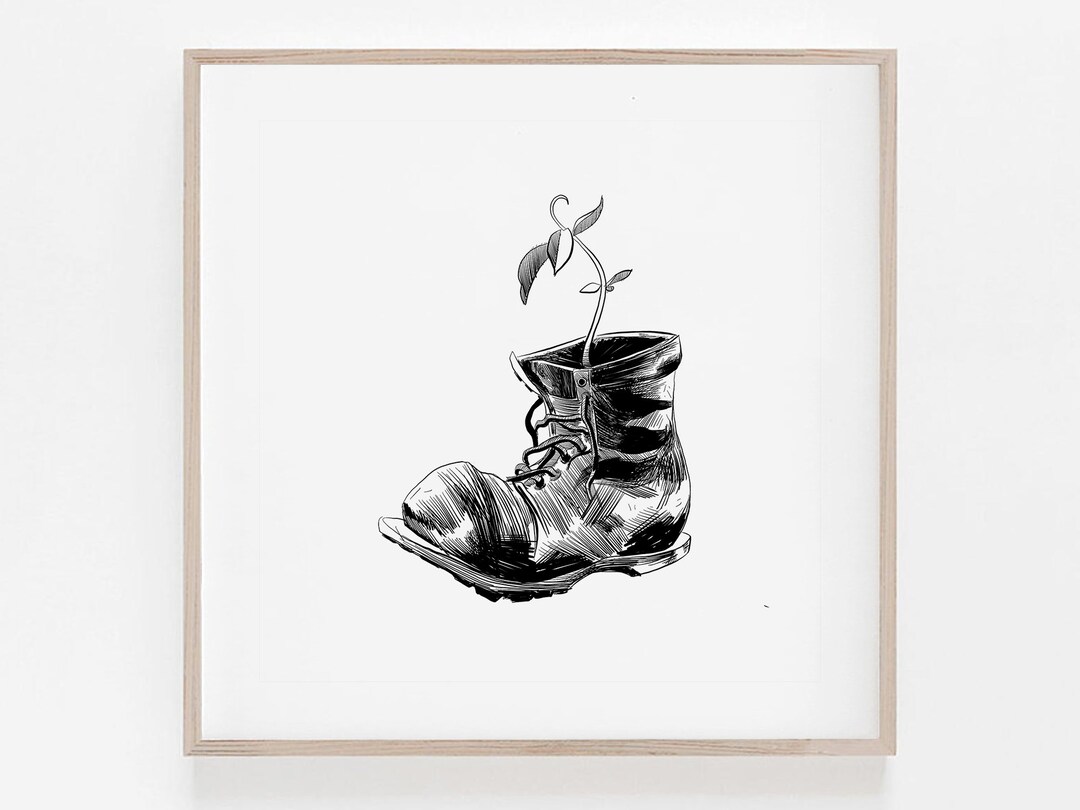 Wall-e Boot, Pixar, Life Finds a Way, Disney, Digital Art, Black and ...