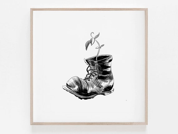Wall-e Boot Pixar Life Finds a Way Disney Digital Art | Etsy