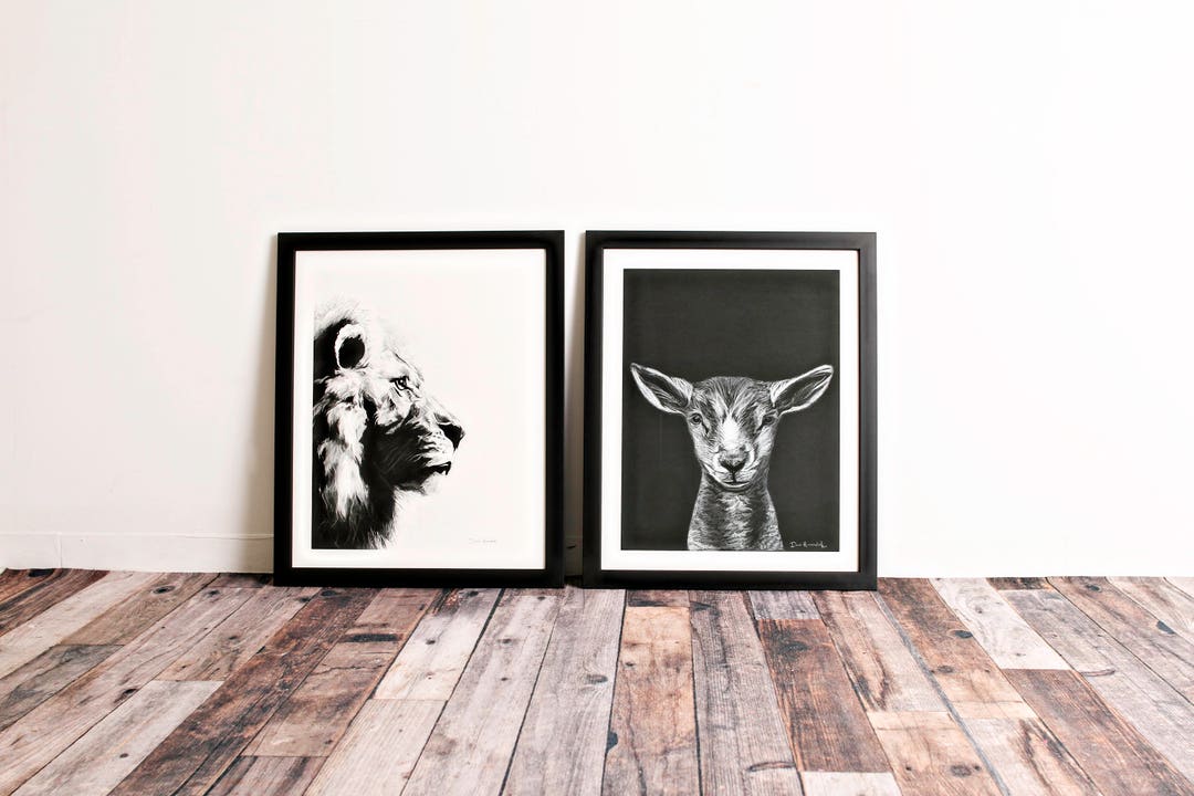 Lion & Lamb Print Combo - Etsy