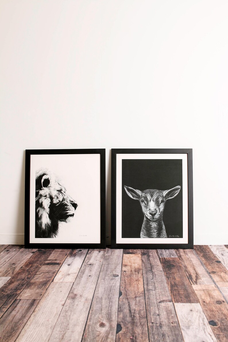 Lion & Lamb Print Combo - Etsy Canada