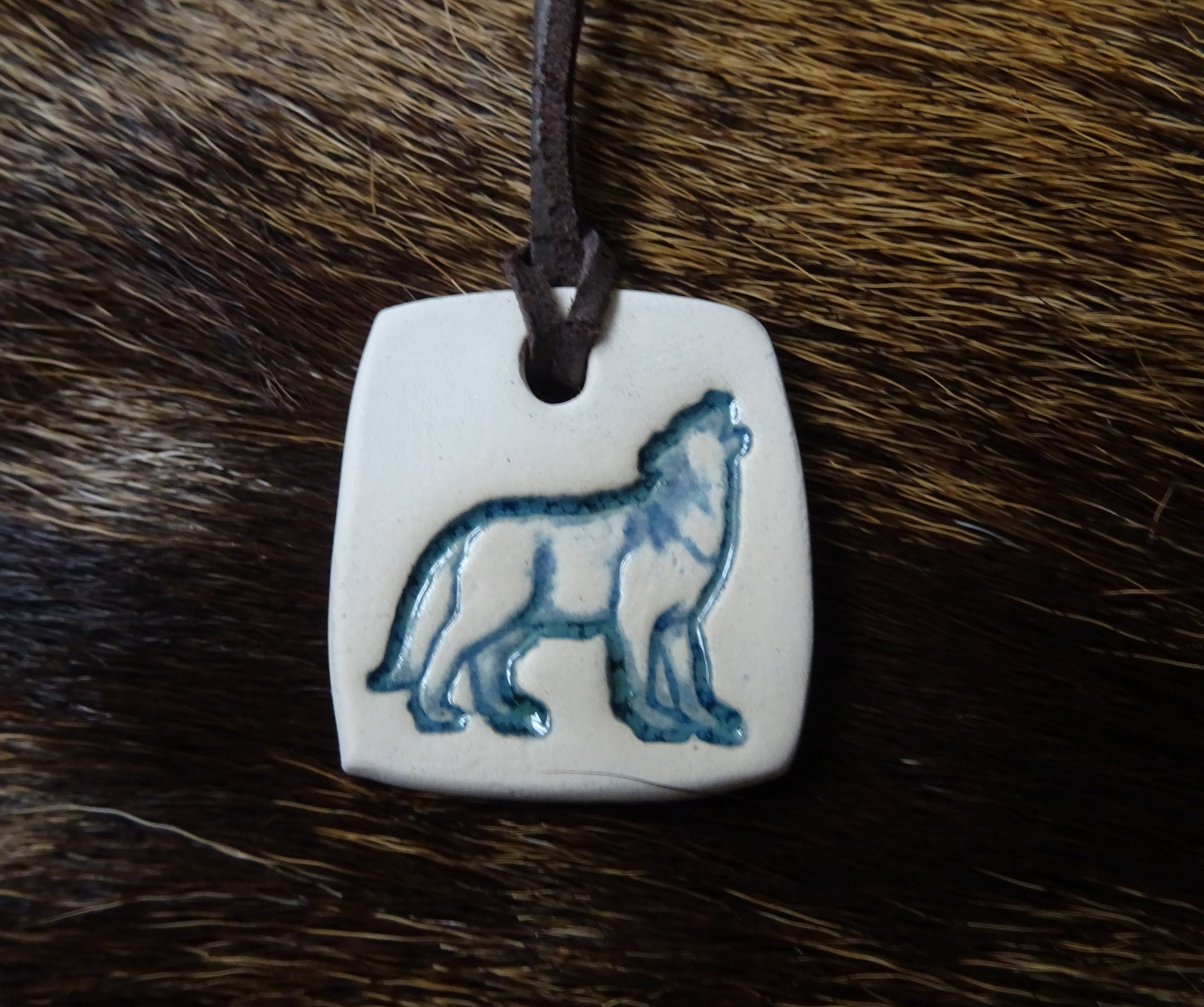 Pendant With Wolf Clay Pendant - Etsy Sweden