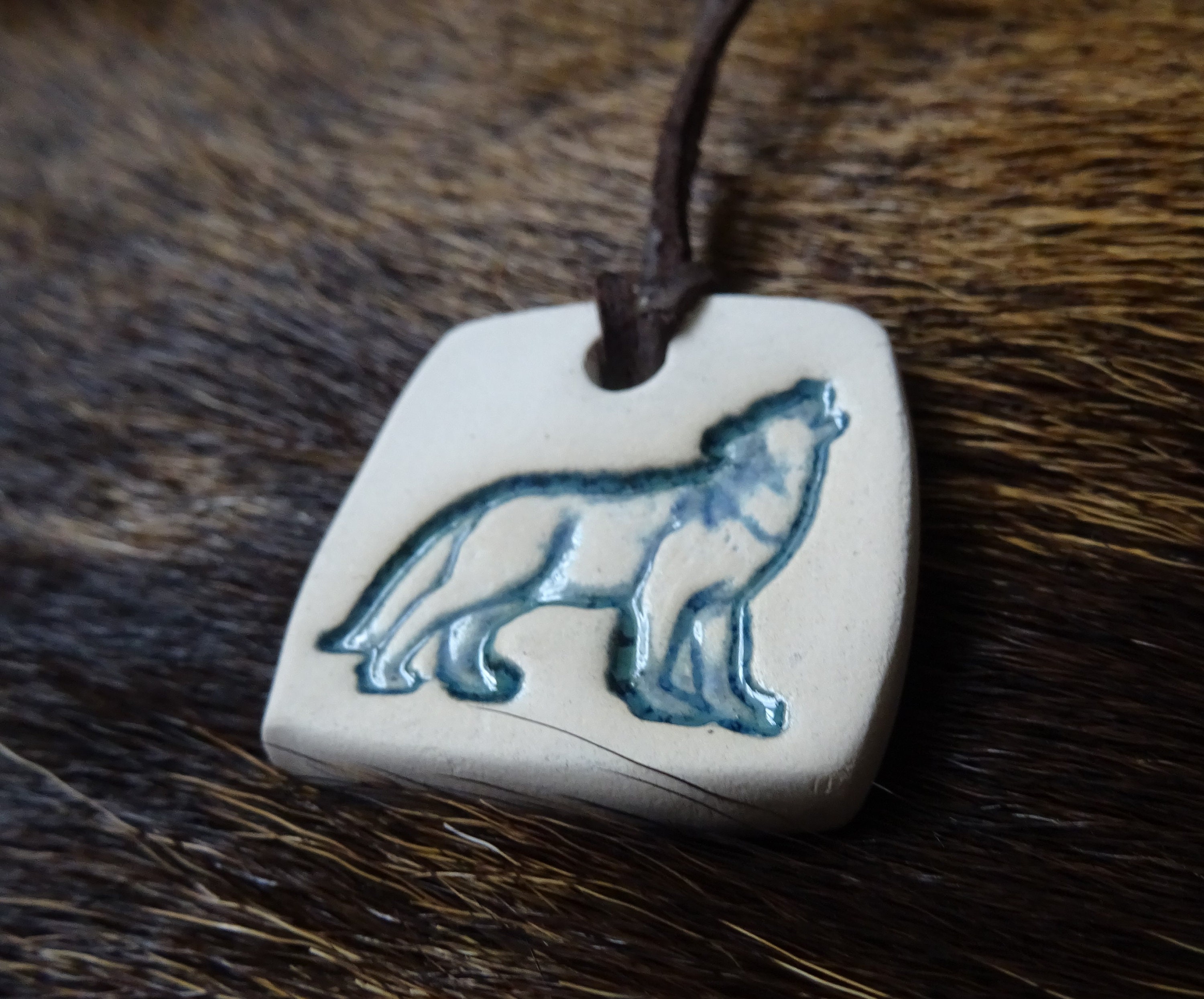 Pendant With Wolf Clay Pendant - Etsy Sweden