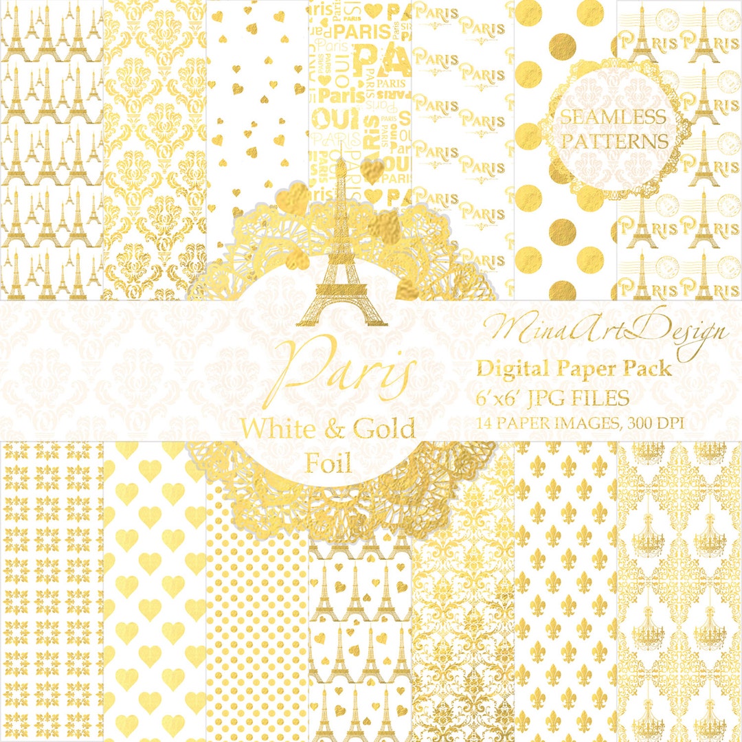 Paris Digital Paper Pack Valentines Day Patterns Love Romance Hearts ...
