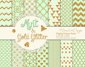 Gold Peach Digital Paper Pack Seamless Patterns Printable | Etsy
