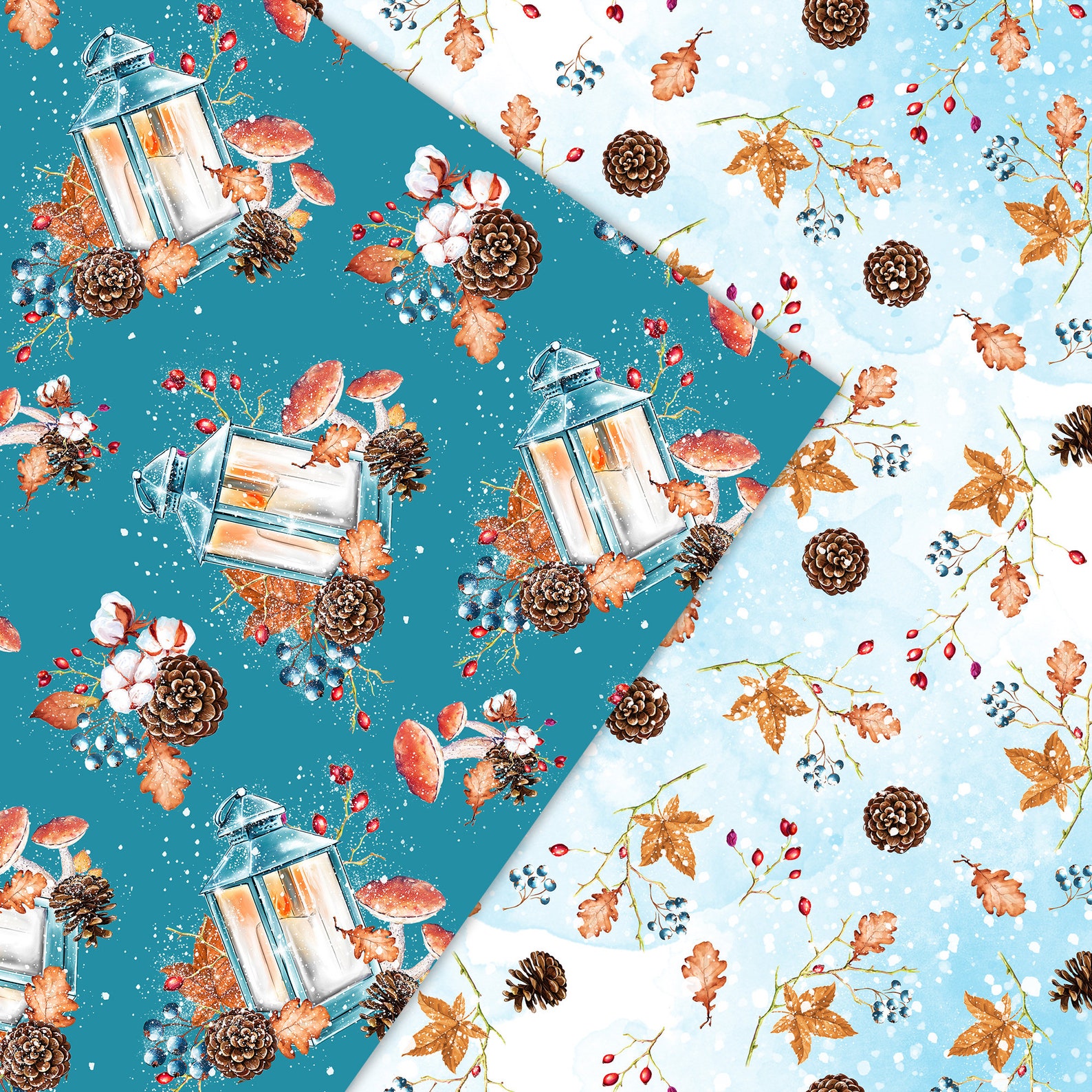 Winter Wonderland Digital Papers Cozy Christmas Planner - Etsy