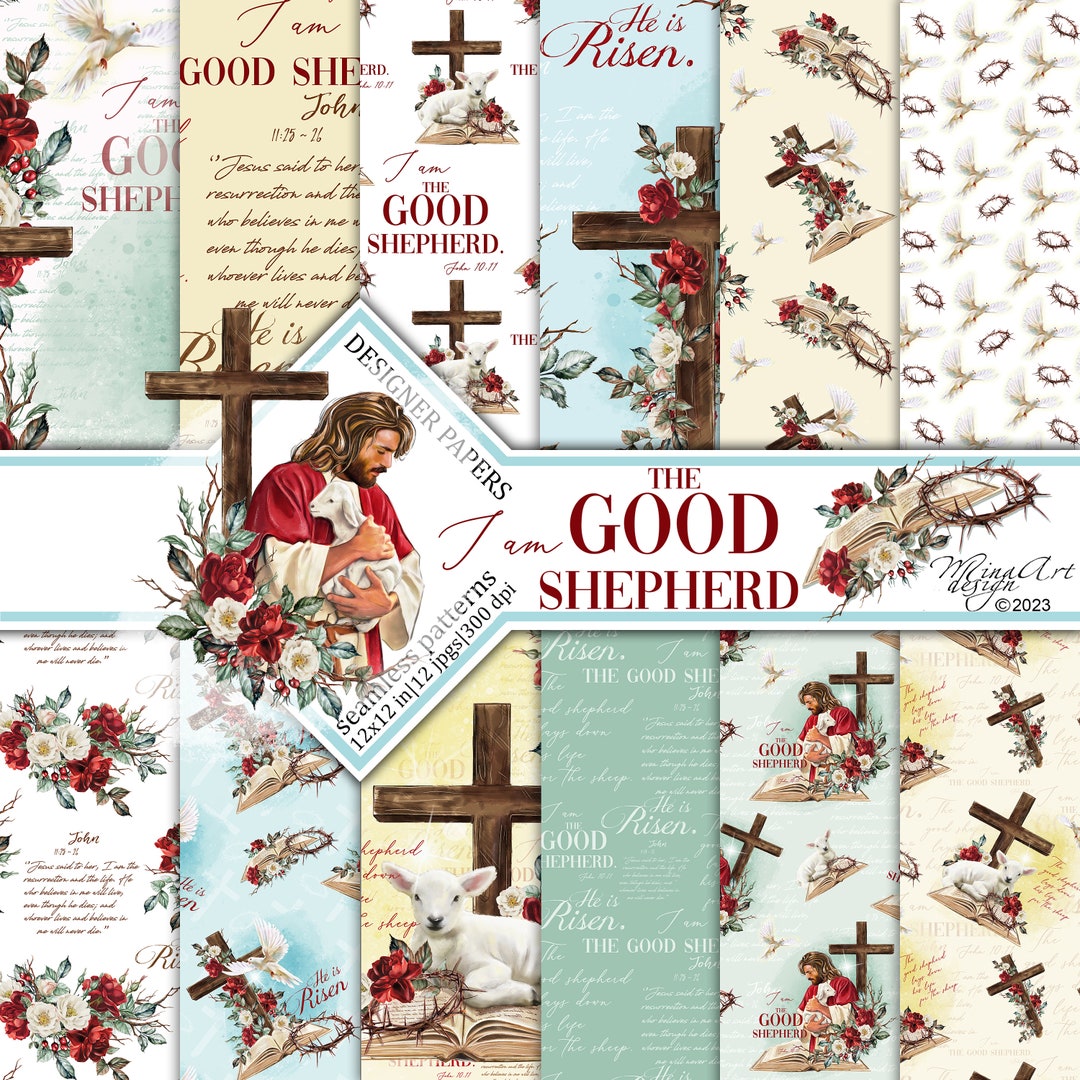 Easter Digital Papers, Jesus, Religious, Planner Stickers, Seamless ...