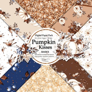 Autumn Digital Papers, Fall Watercolor Backgrounds, Thanksgiving ...