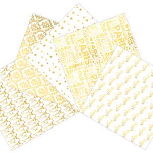 Paris Digital Paper Pack Valentines Day Patterns Love Romance Hearts ...