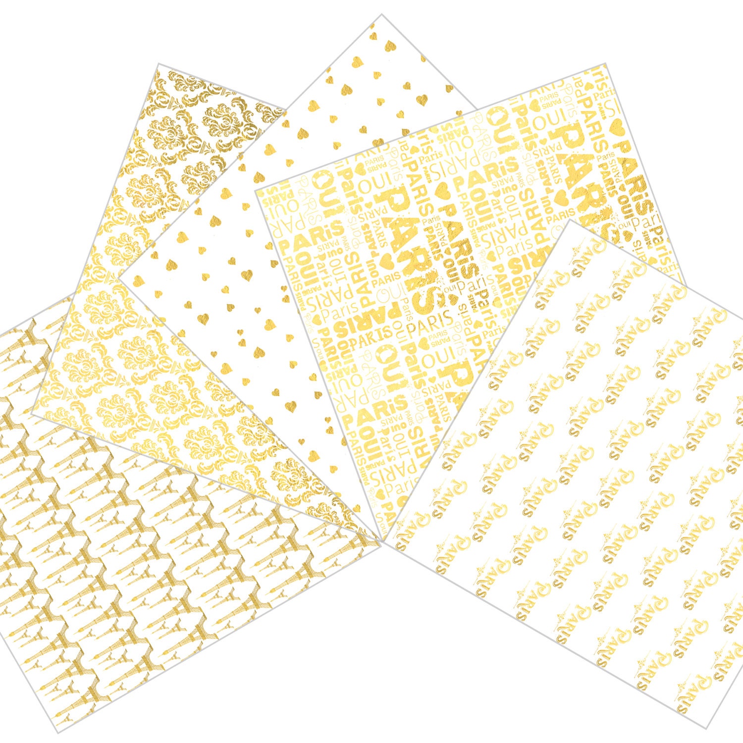 Paris Digital Paper Pack Valentines Day Patterns Love Romance | Etsy