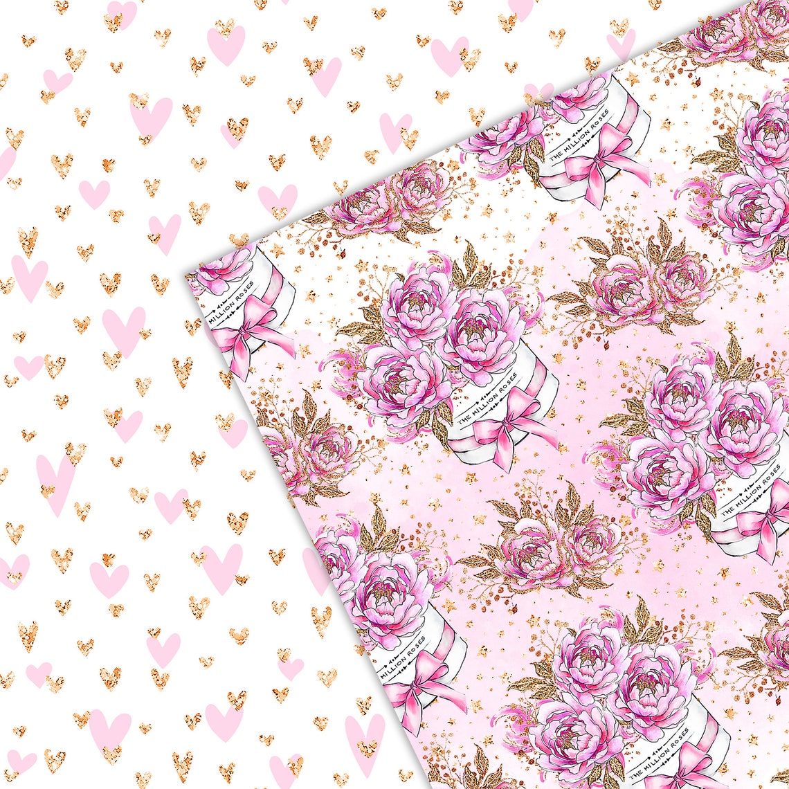 Romantic Digital Paper Pack Love Planner Stickers Valentine - Etsy