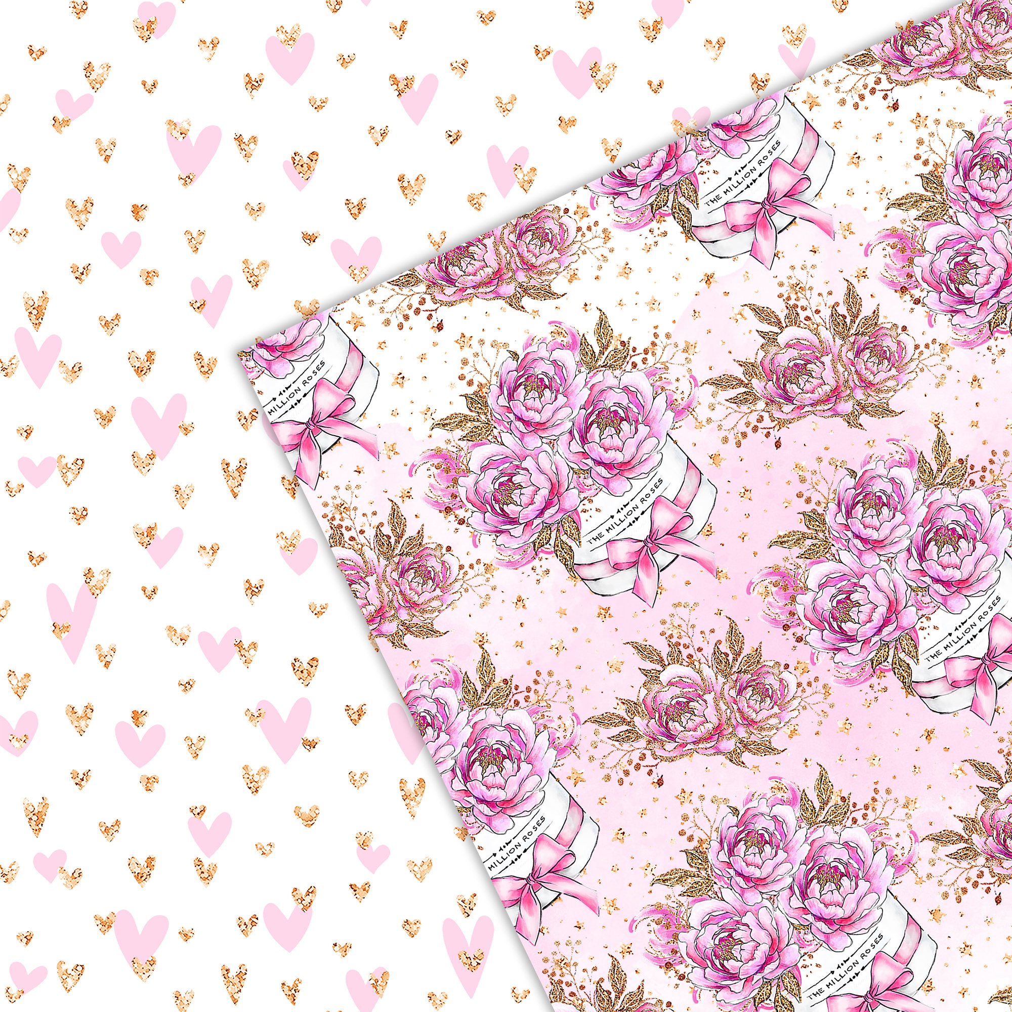 Romantic Digital Paper Pack Love Planner Stickers Valentine | Etsy