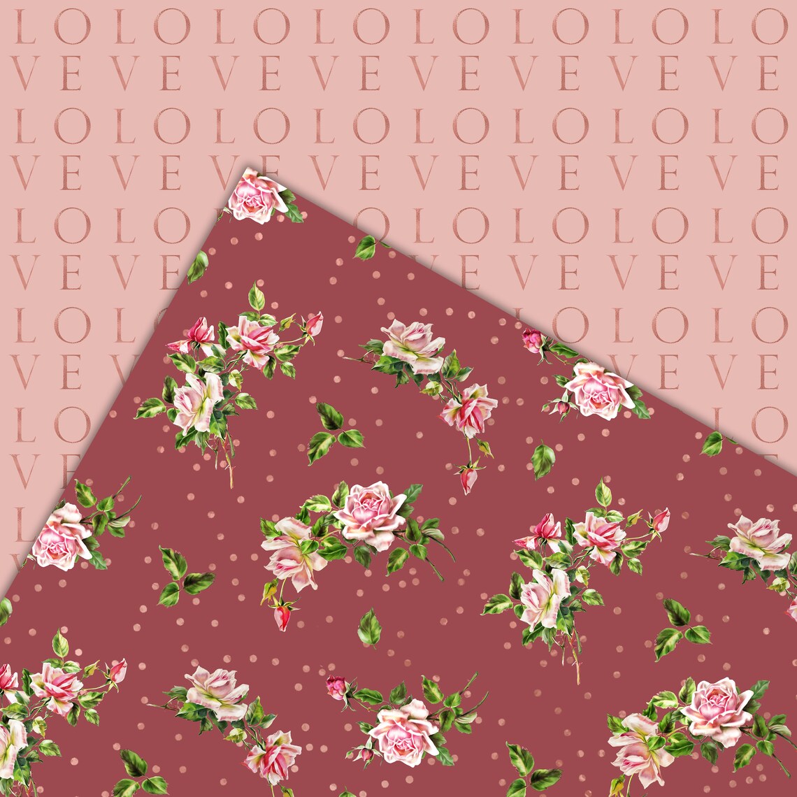 Wedding Digital Papers, Pink Roses, Seamless Patterns, Planner Stickers ...