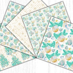 Christmas Digital Papers, Winter Backgrounds, Seamless Surface Patterns ...
