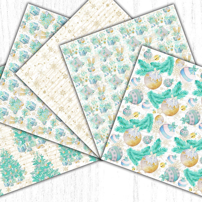 Christmas Digital Papers, Winter Backgrounds, Seamless Surface Patterns ...