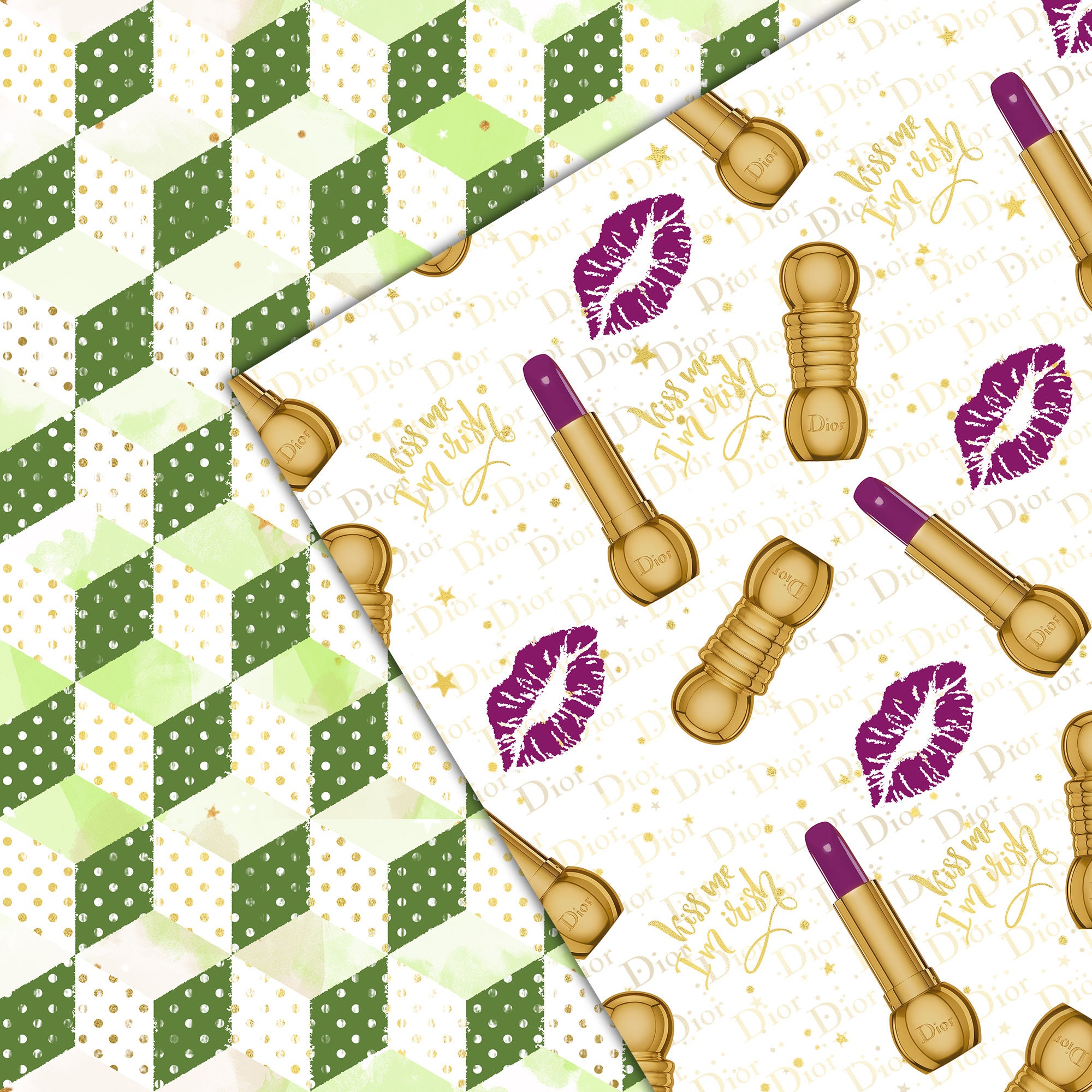 St Patrick's Day Digital Paper Pack Fashion Planner Stickers Irish ...