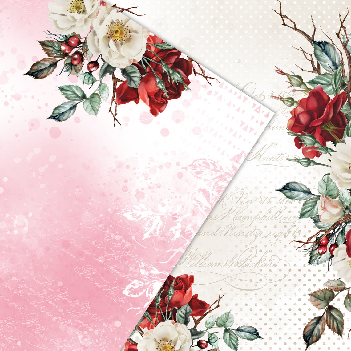 Wedding Digital Papers, Seamless, Surface Patterns, Planner Stickers ...