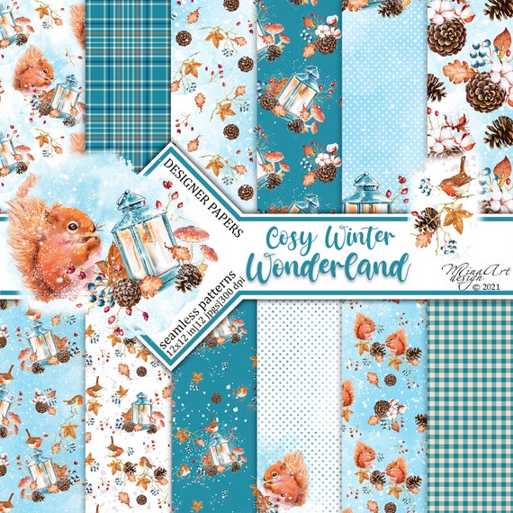 Winter Wonderland Digital Papers Cozy Christmas Planner - Etsy