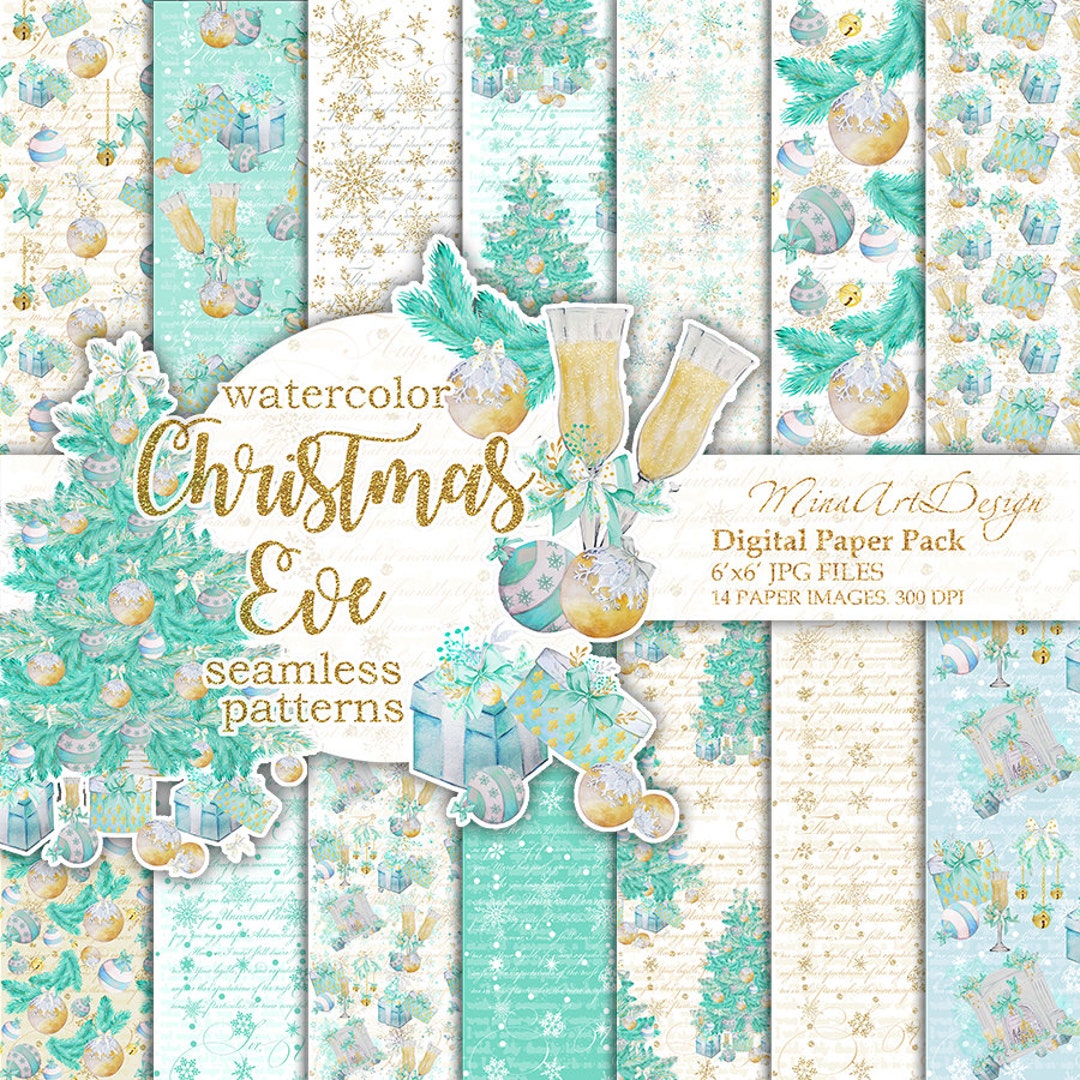 Christmas Digital Papers, Winter Backgrounds, Seamless Surface Patterns ...