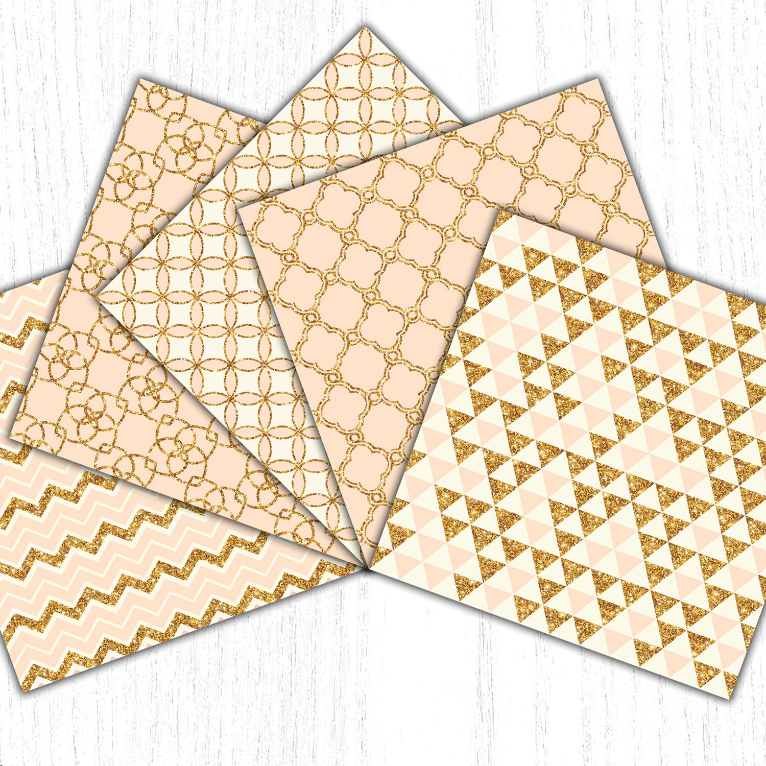 Gold Peach Digital Paper Pack Seamless Patterns Printable - Etsy