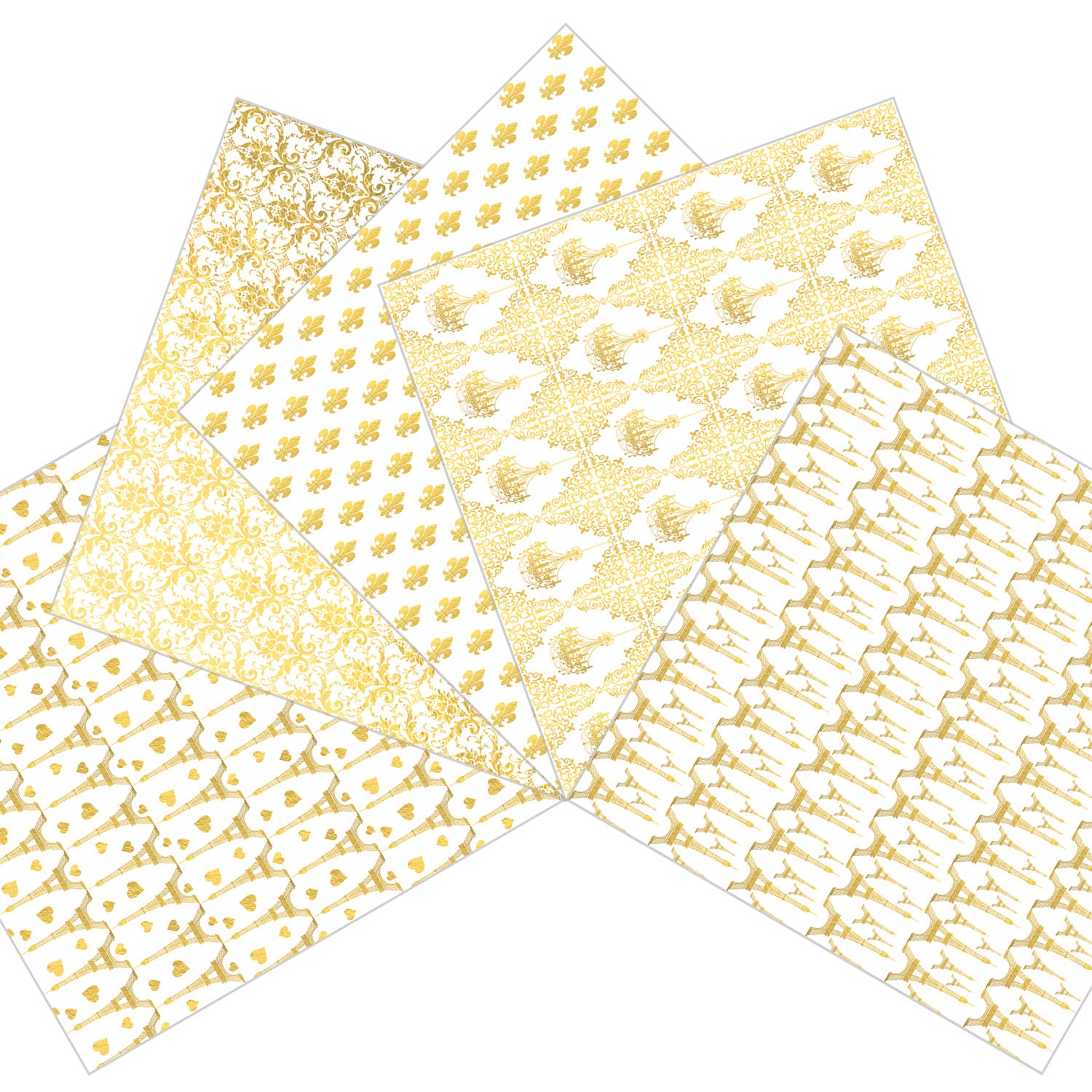 Paris Digital Paper Pack Valentines Day Patterns Love Romance | Etsy