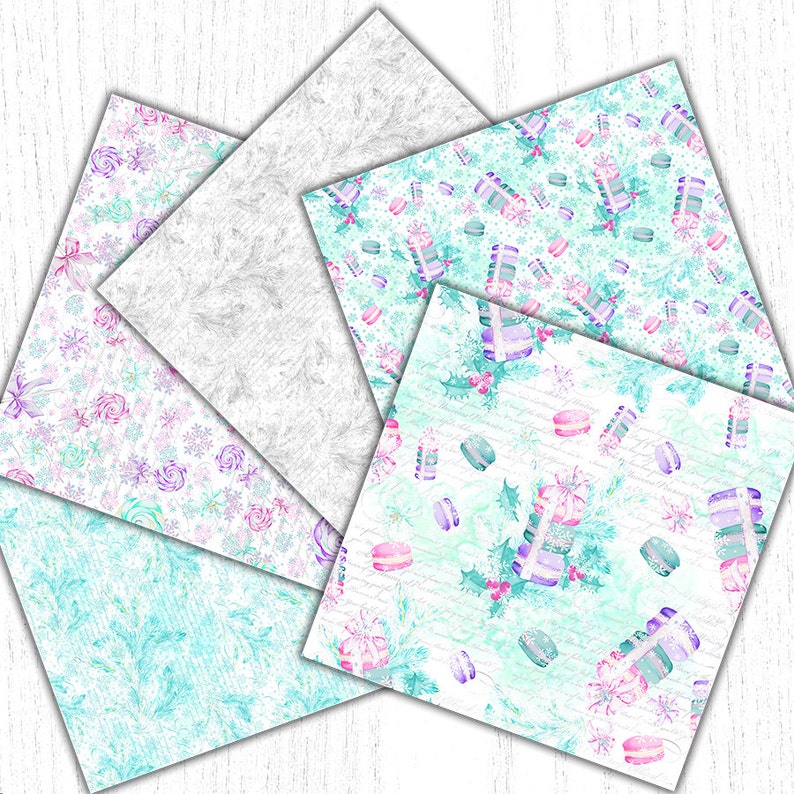 Christmas Digital Papers, Winter Backgrounds, Seamless Surface Patterns ...