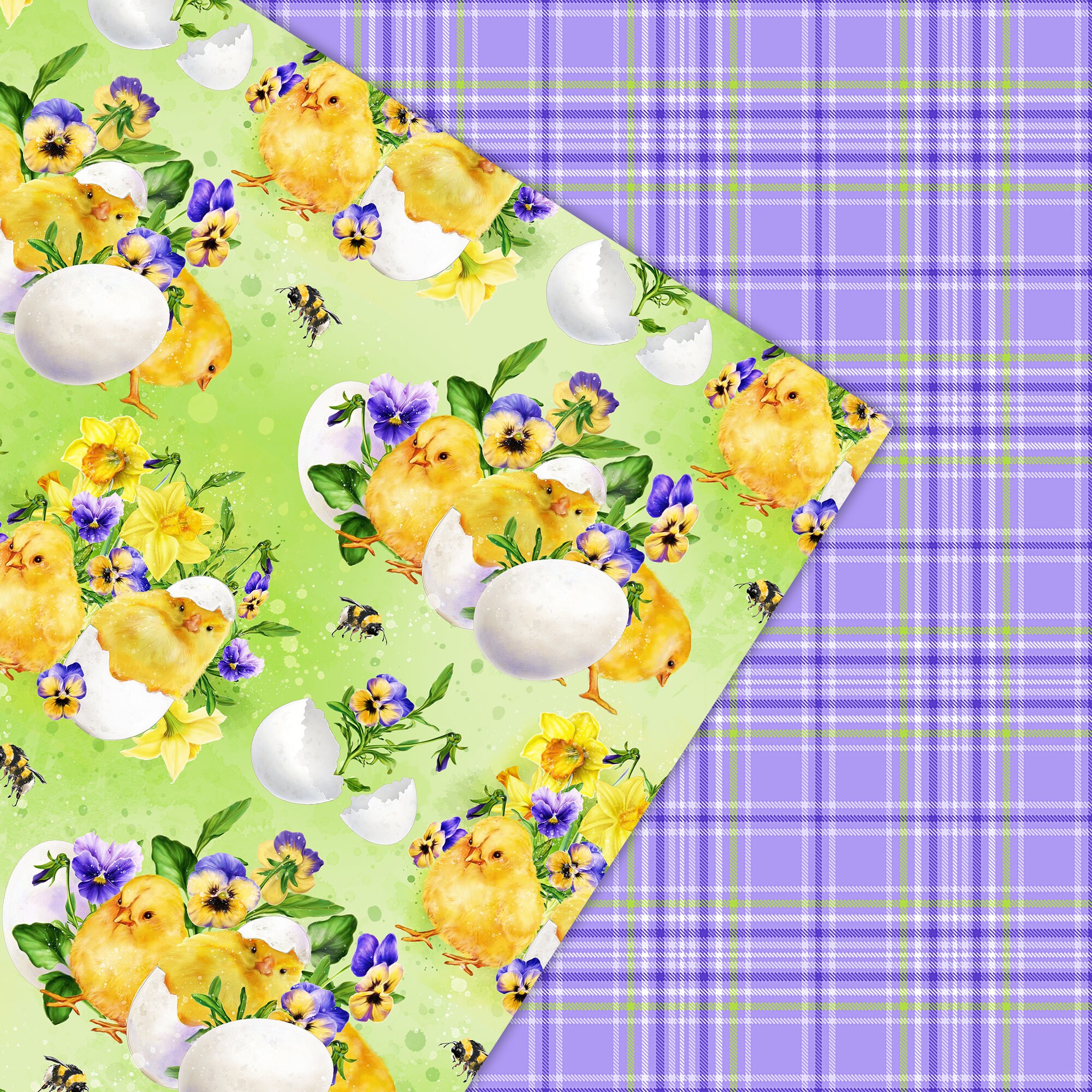Easter Digital Papers, Spring Flowers, Planner Stickers, Cute Chicks ...