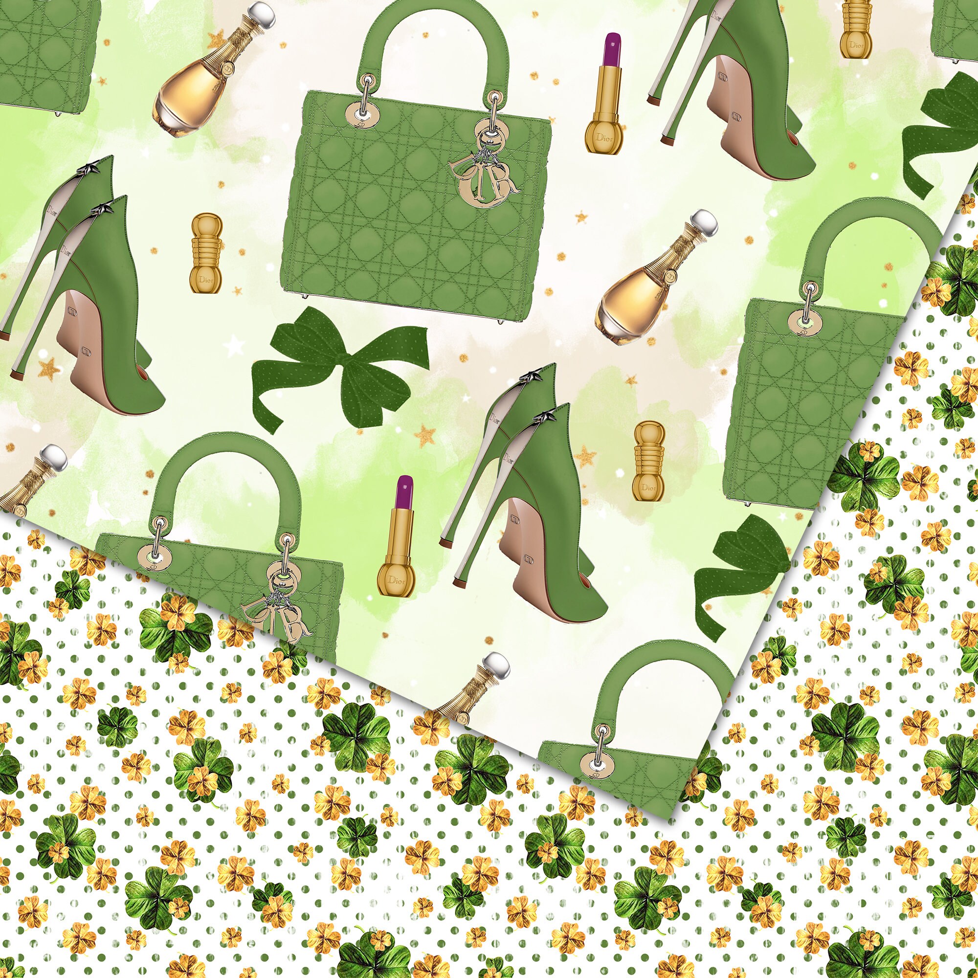 St Patrick's Day Digital Paper Pack Fashion Planner Stickers Irish ...