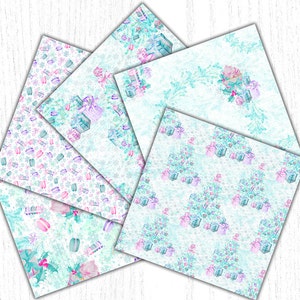 Christmas Digital Papers, Winter Backgrounds, Seamless Surface Patterns ...