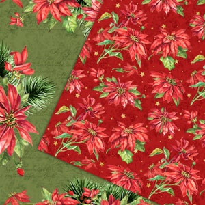 Christmas Digital Papers, Christmas Poinsettia, Christmas Flowers ...