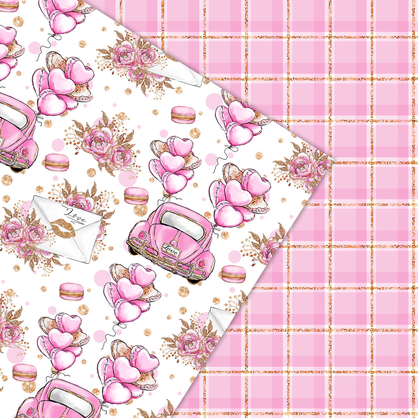 Romantic Digital Paper Pack Love Planner Stickers Valentine - Etsy