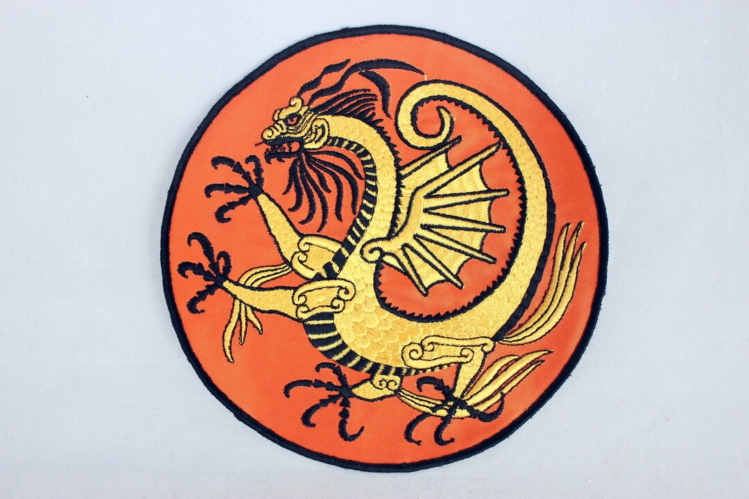 Large Chinese Golden Dragon Back Patch - Etsy