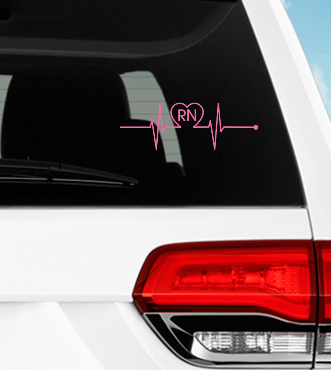 RN Medical Heartbeat Decal | Vinyl Decal | Window Sticker | Car Sticker ...