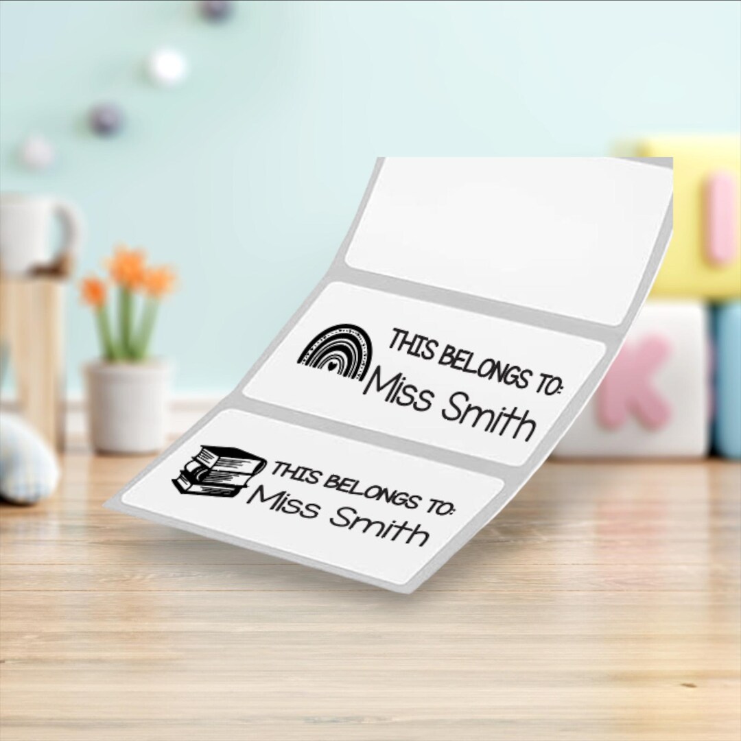 Teacher Label Sticker Decal - This Belongs to / Property of (apple ...